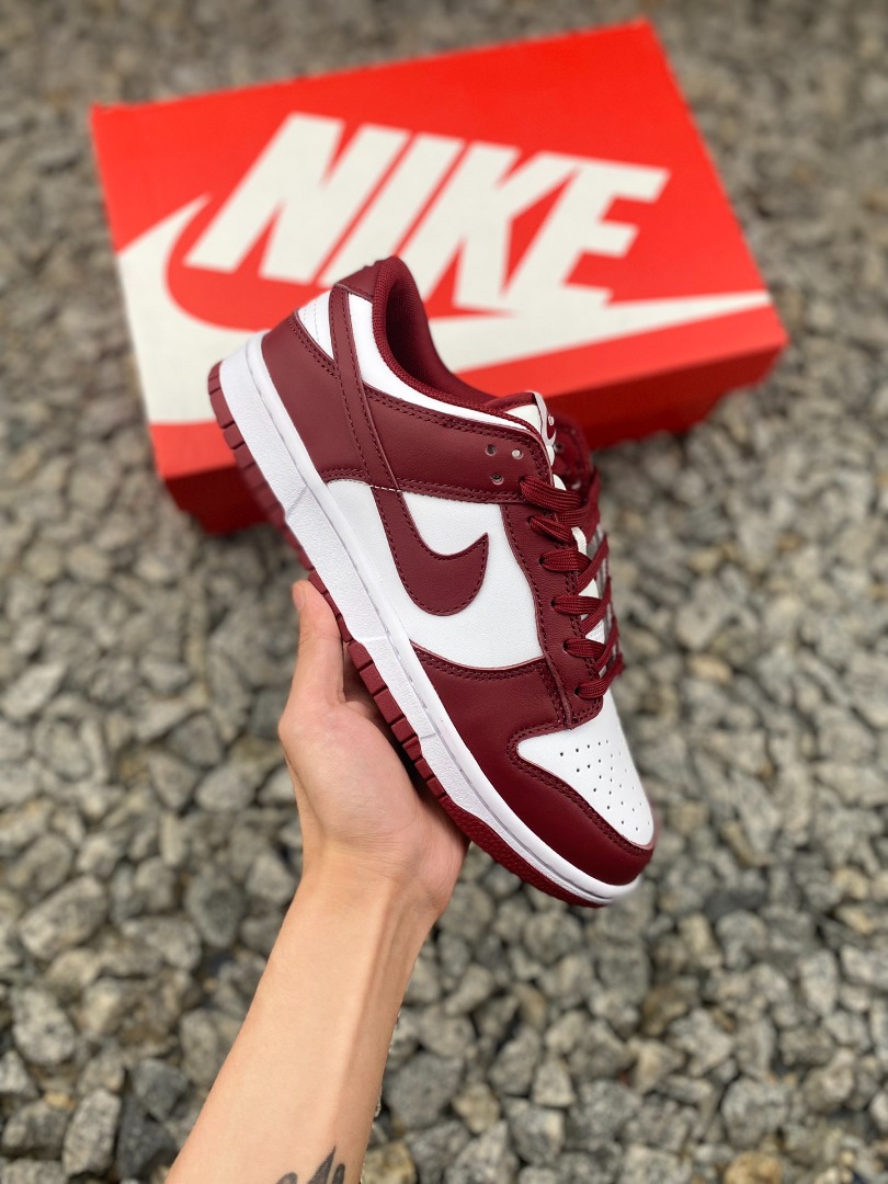 Nike Dunk Low Retro Team Red Burgundy, Women's Fashion, Footwear ...