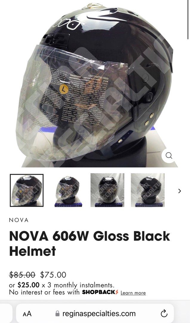 Nova Helmet, Motorcycles, Motorcycle Apparel on Carousell