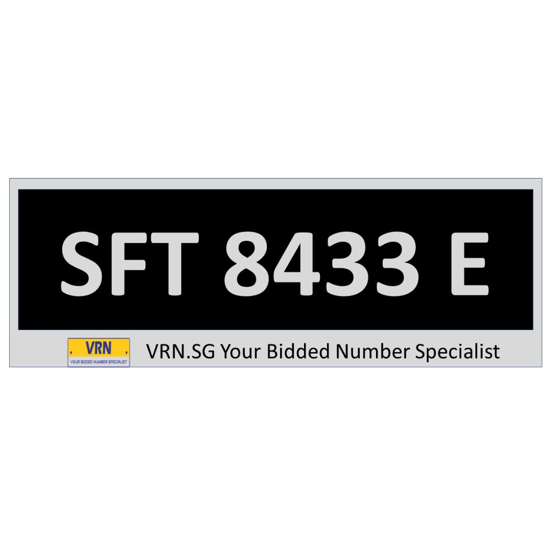 Numerology ‘9’ Car Number Plate for Sale: SFT 8433 E (SFT8433E), Car ...