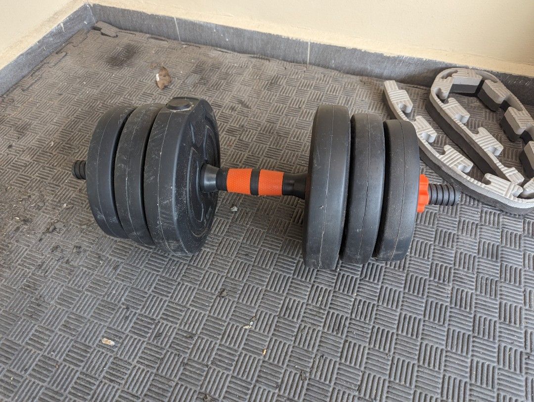 One dumb bell (9.5kg) removal weights, Sports Equipment, Exercise ...
