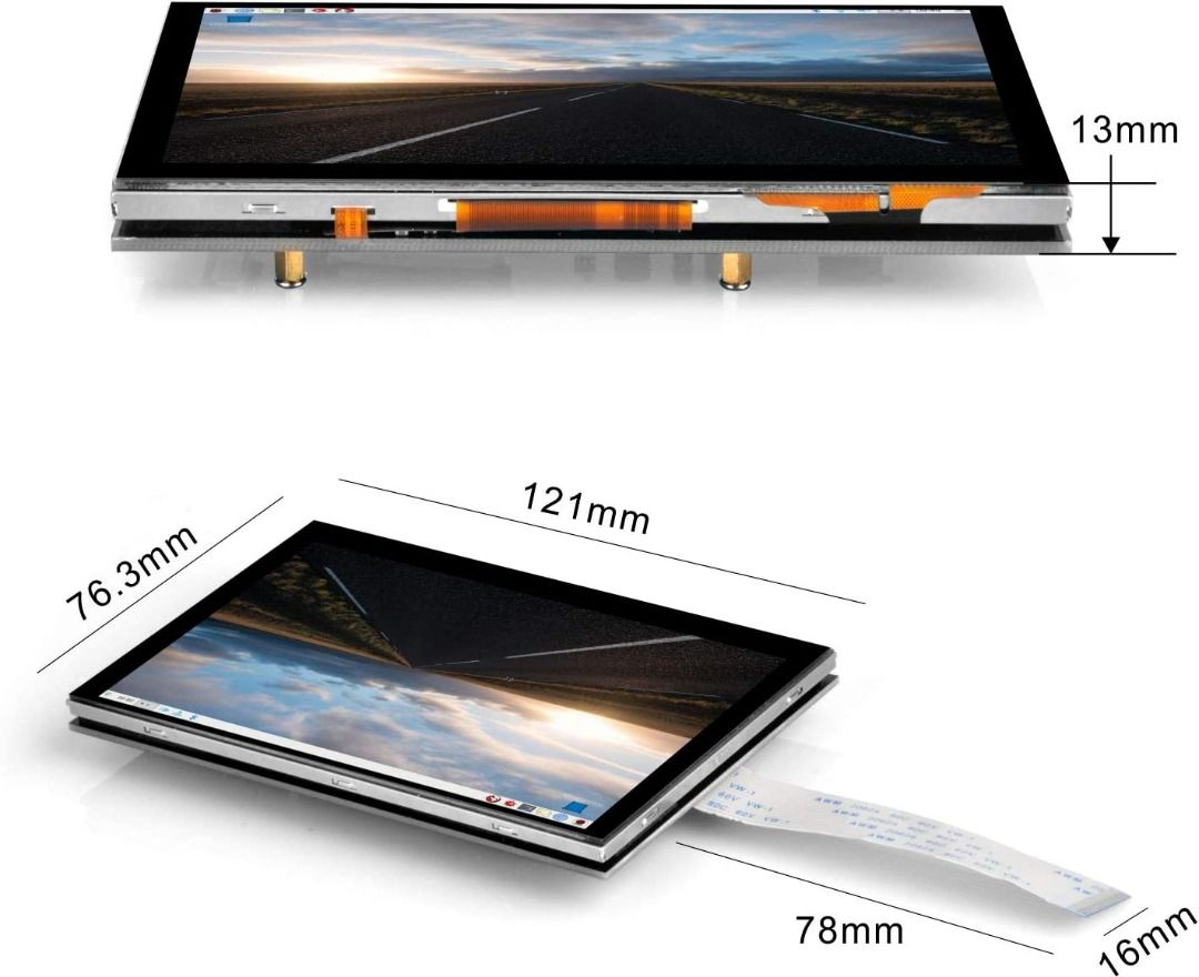 OSOYOO 5 Inch DSI Touch Screen LCD Display 800x480 for Raspberry Pi 4 B ...