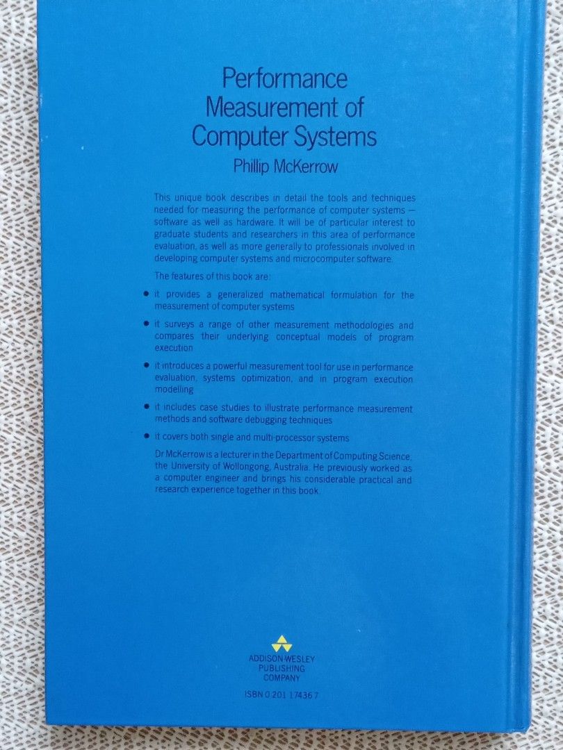 Performance Measurement Of Computer Systems Philip Mckerrow Hobbies