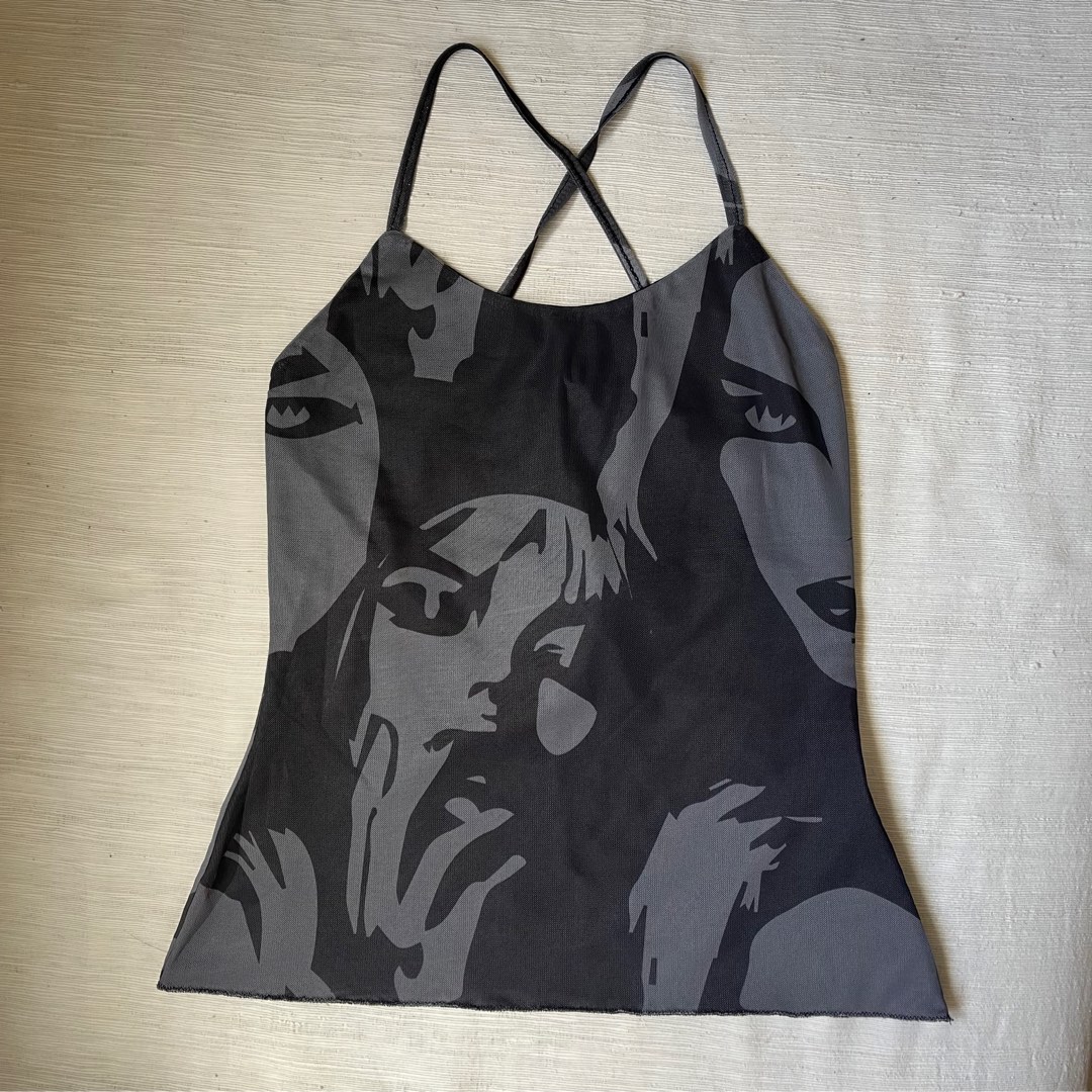 Plop apparels Lilith top vintage y2k screen print, Women's Fashion ...