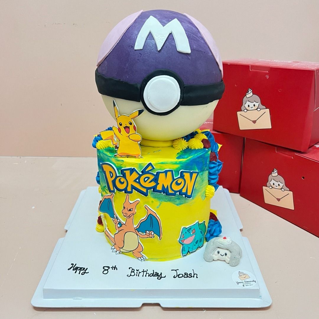 Pokemon Theme Master Ball Pinata Cake, Food & Drinks, Homemade Bakes on ...