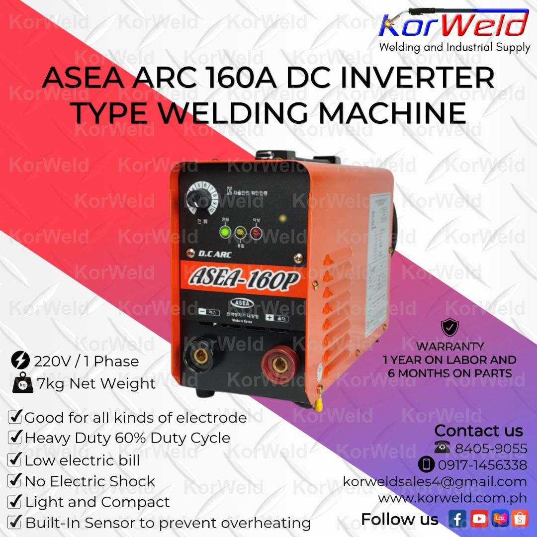 Portable Welding Machine ASEA ARC 160A Inverter Type, Commercial ...
