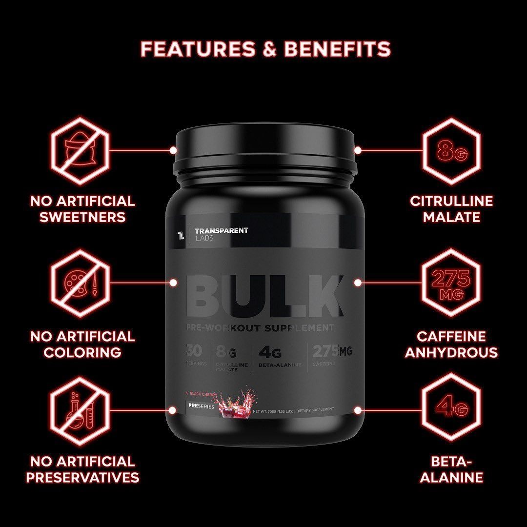 Pre Workout Transparent Labs Pre workout Bulk Black Multiple flavors ...
