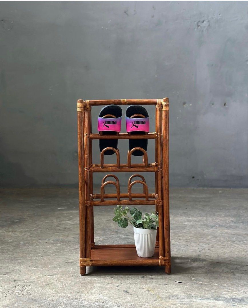 Rattan Slipper Rack/ Shoe Rack on Carousell
