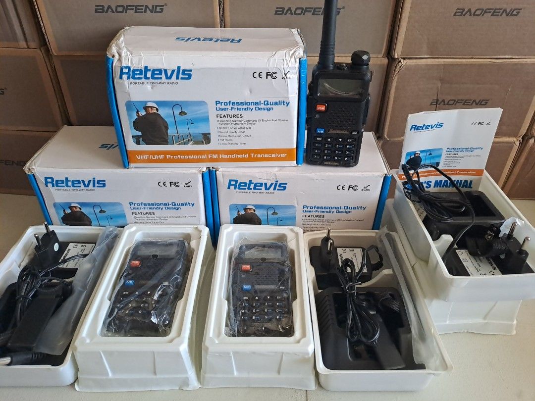 Retevis RT-5R FM transciever Walkie talkie Set of 3, Mobile Phones ...