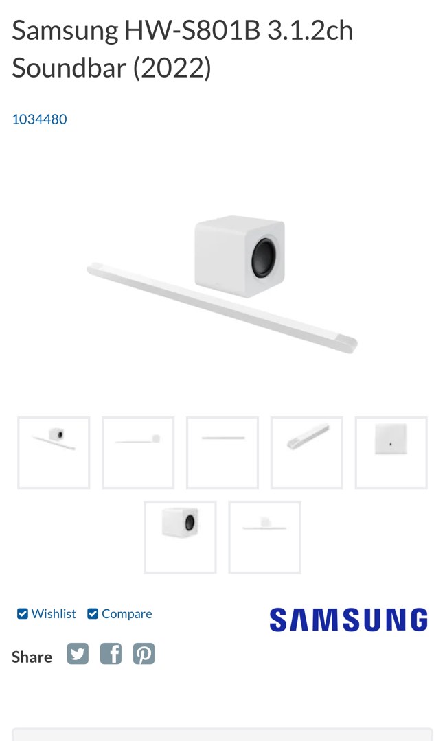 Samsung HW-S801B Slim Soundbar, Audio, Soundbars, Speakers & Amplifiers on Carousell