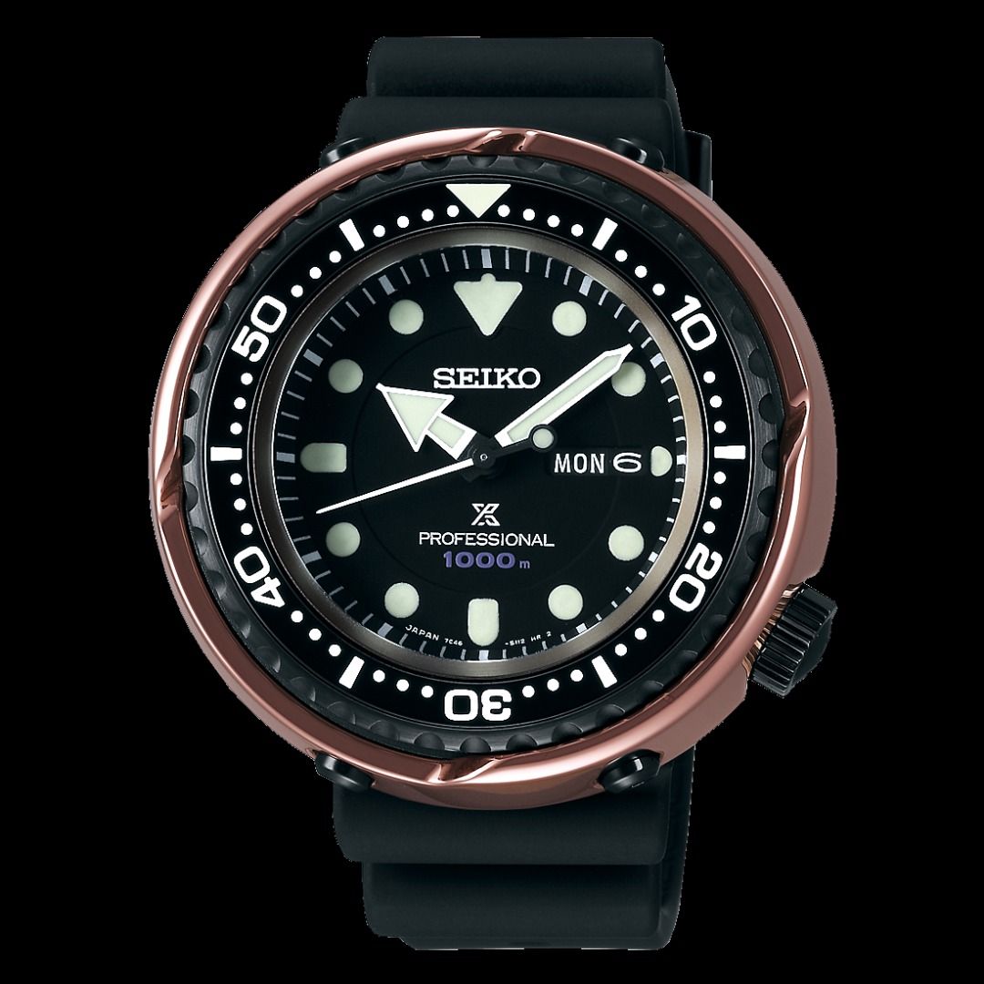 Seiko Prospex Limited Edition Tuna Quartz Black Dial 1000m Divers Watch ...