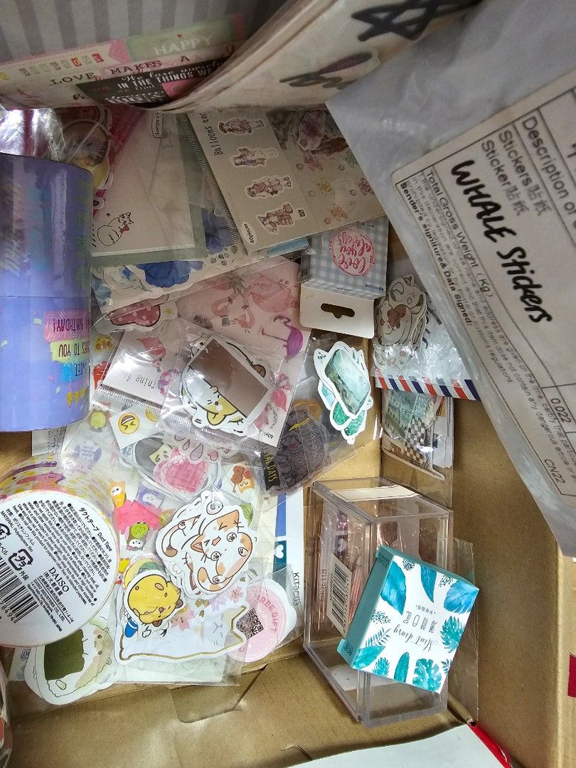 Shoebox filled with stickers for bujo, scrapbook, journaling, etc ...