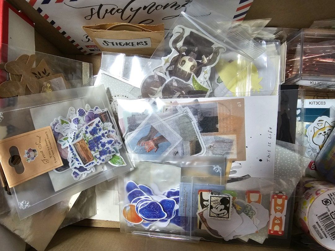 Shoebox filled with stickers for bujo, scrapbook, journaling, etc ...