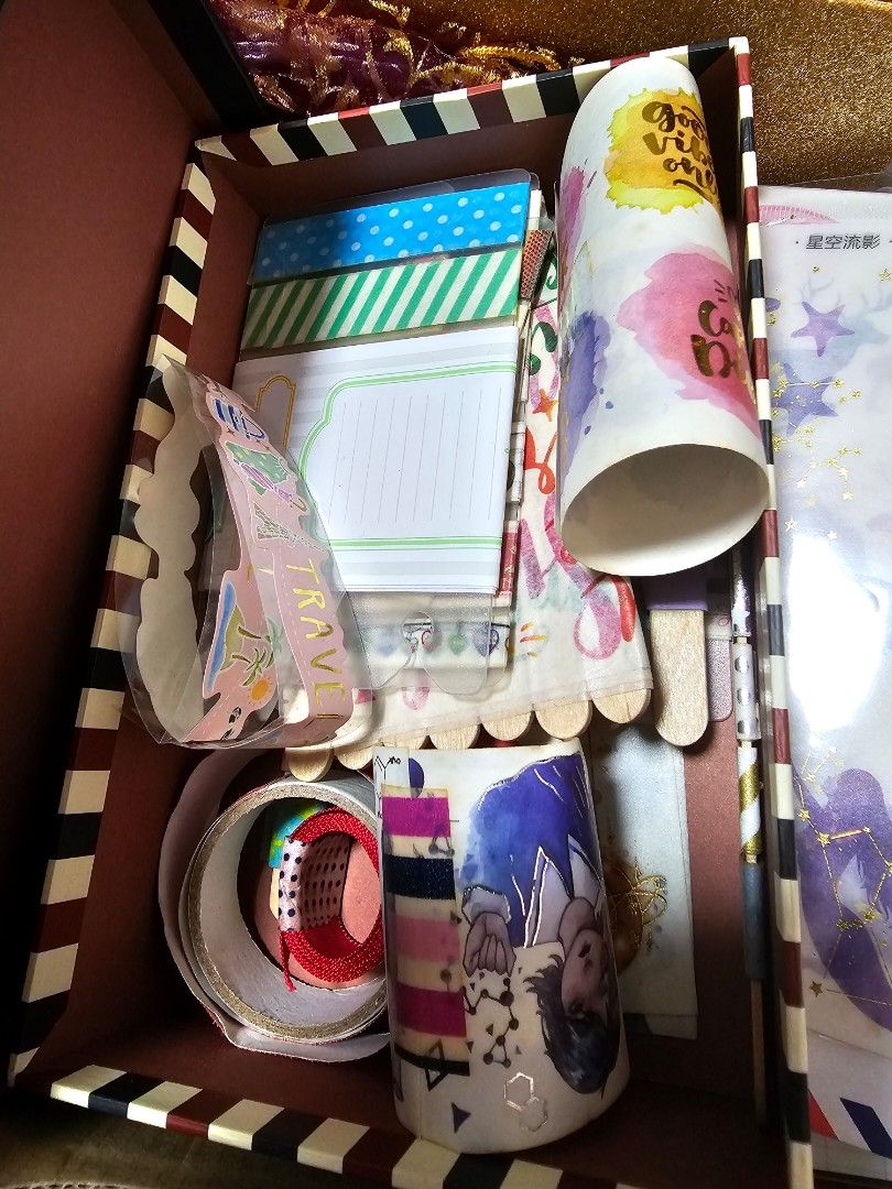 Shoebox filled with stickers for bujo, scrapbook, journaling, etc ...