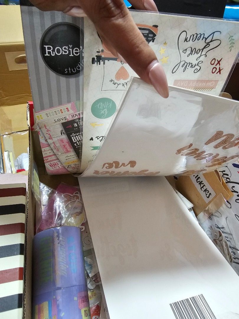 Shoebox filled with stickers for bujo, scrapbook, journaling, etc ...