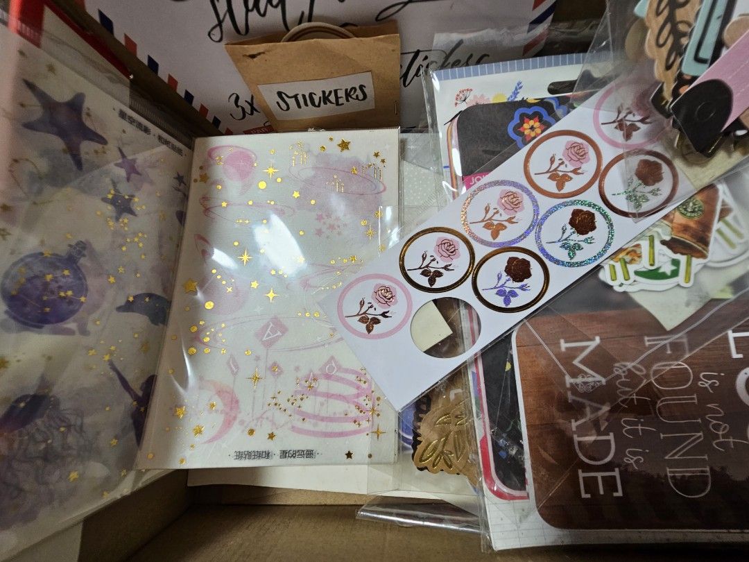 Shoebox filled with stickers for bujo, scrapbook, journaling, etc ...