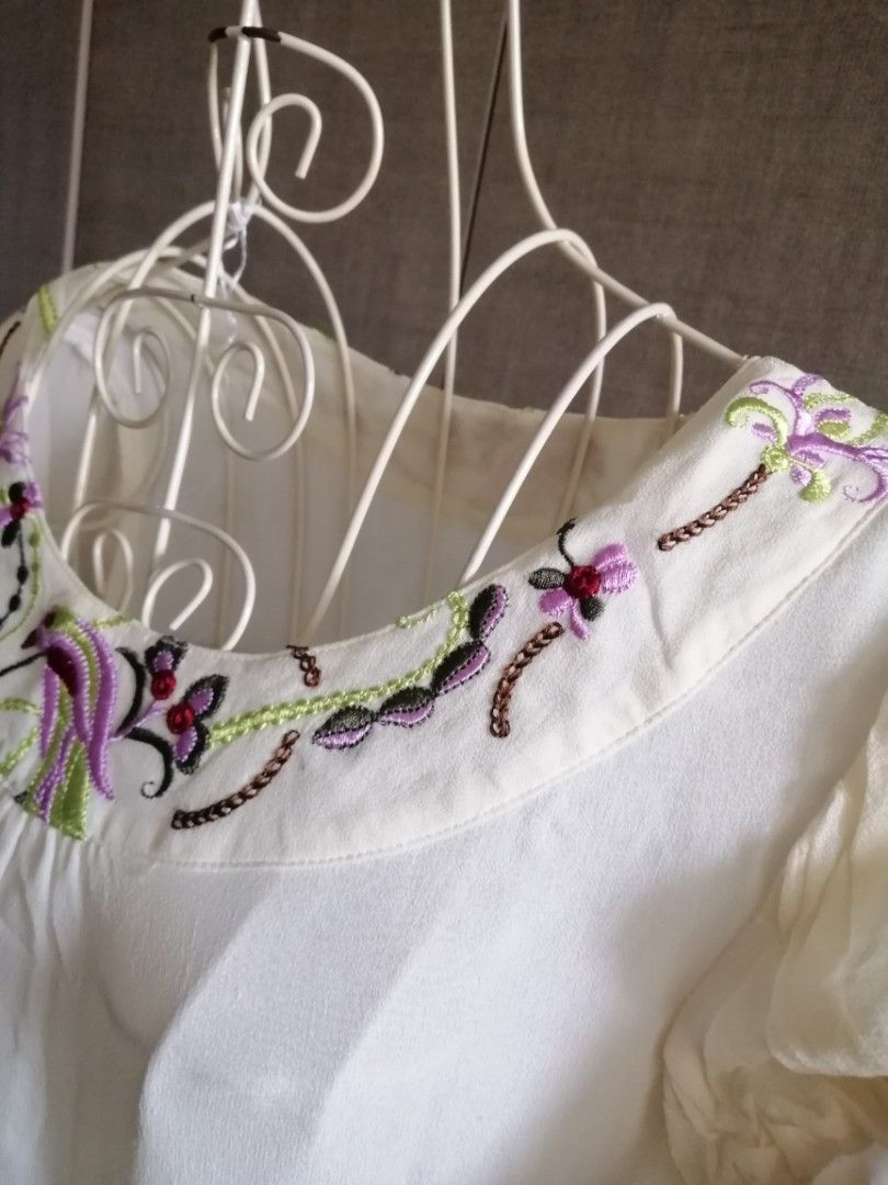 Silk embroidery layered dress, Women's Fashion, Dresses & Sets, Dresses ...