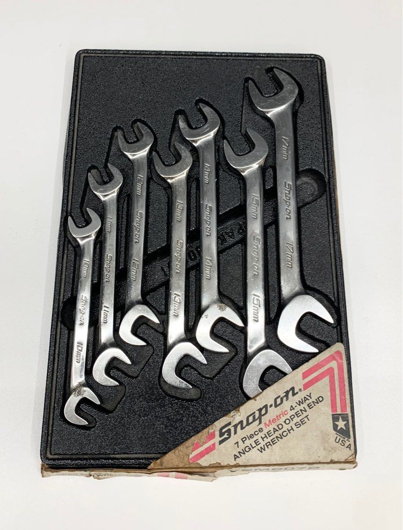 Snap On VSM807B 7-piece 4-way Angle Head Open End Wrench Set, Furniture ...