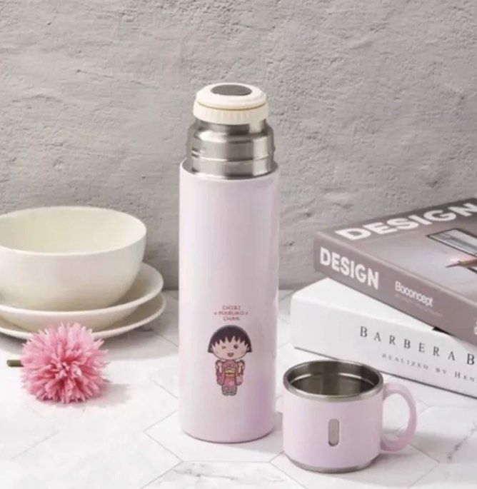 全新【櫻桃小丸子】SOGO 來店禮 550ML 304不鏽鋼保溫瓶 保溫保冷分享瓶, 家具及居家用品, 浴室、廚房用品配件在旋轉拍賣