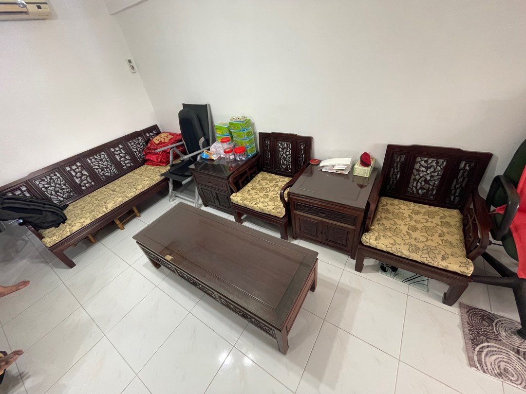 Solid rosewood Chinese style sofa and tables set, Furniture & Home ...
