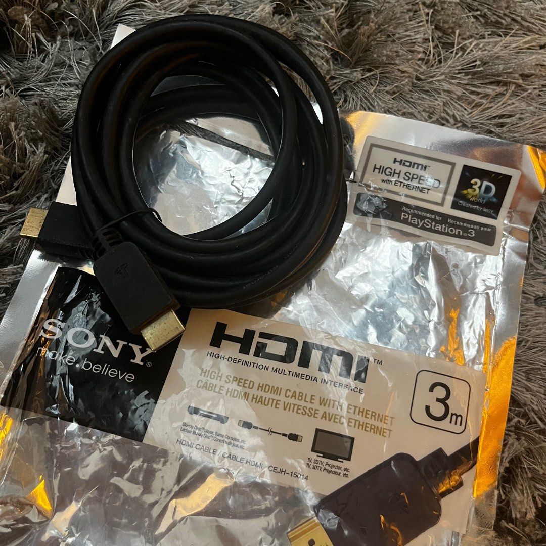 SONY Playstation HDMI cable with Ethernet, Video Gaming, Video Game Consoles, PlayStation on ...