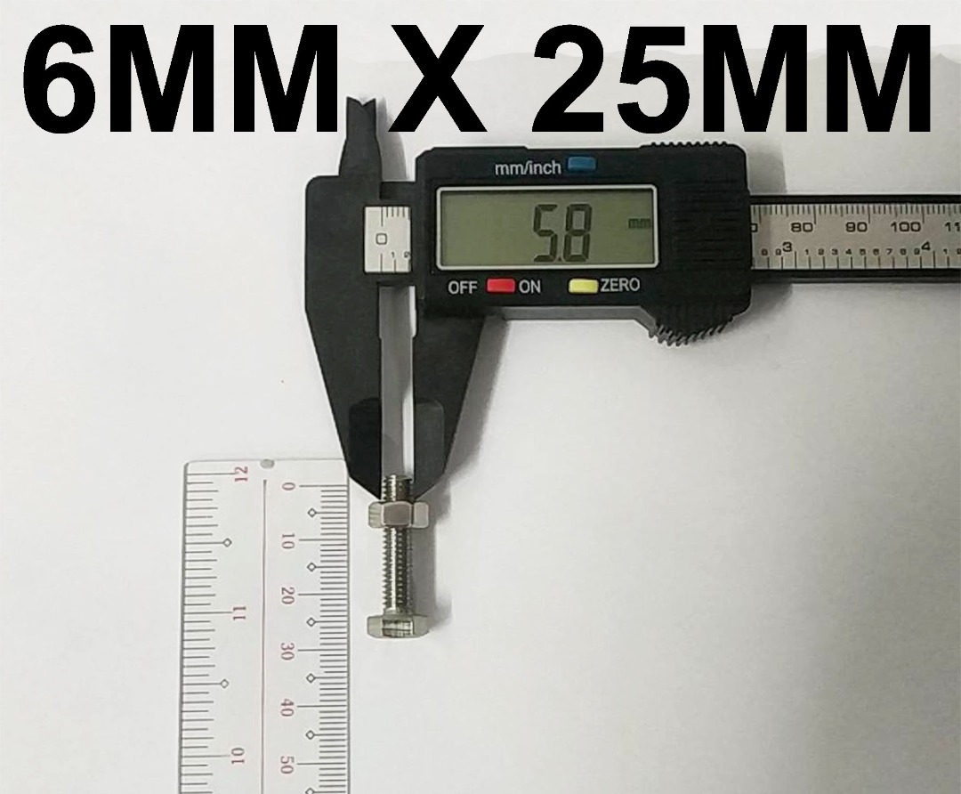 SS BOLT 6MM X 25MM WITH 1 PIECE NUT STAINLESS STEEL on Carousell