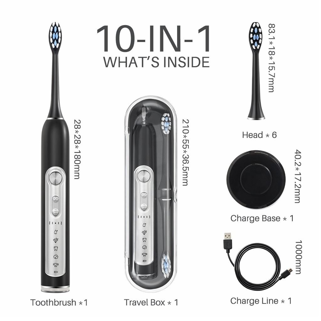 SUBORT Super Sonic Electric Toothbrushes for Adults Kid Smart Timer ...
