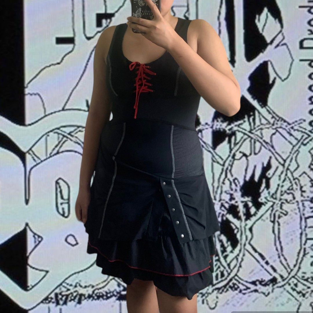 subversive acubi cyber grunge punk black and red dress on Carousell