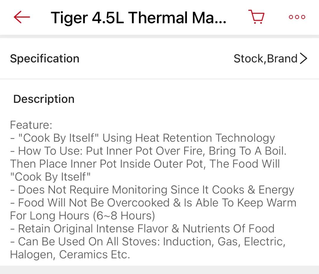 TIGER 4.5L Thermal Magic Cooker, Furniture & Home Living, Kitchenware ...