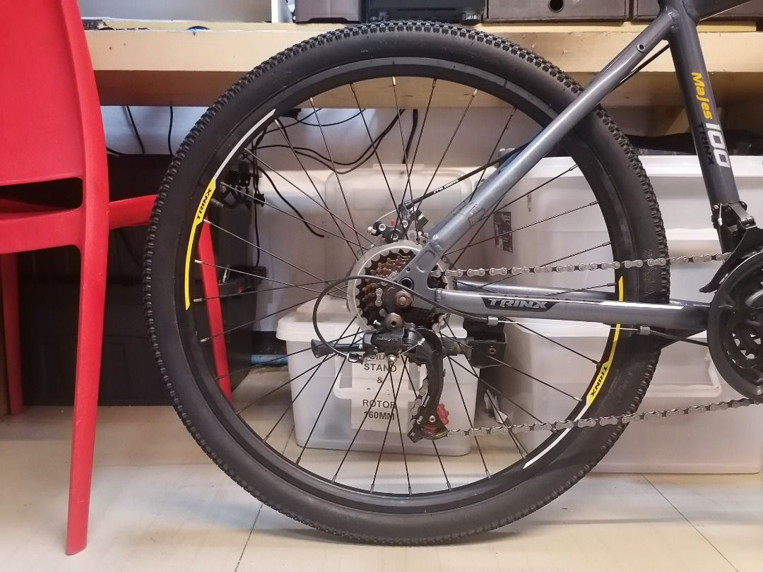 Trinx Majes 100 26er Gray-Yellow MTB Mountain Bike on Carousell