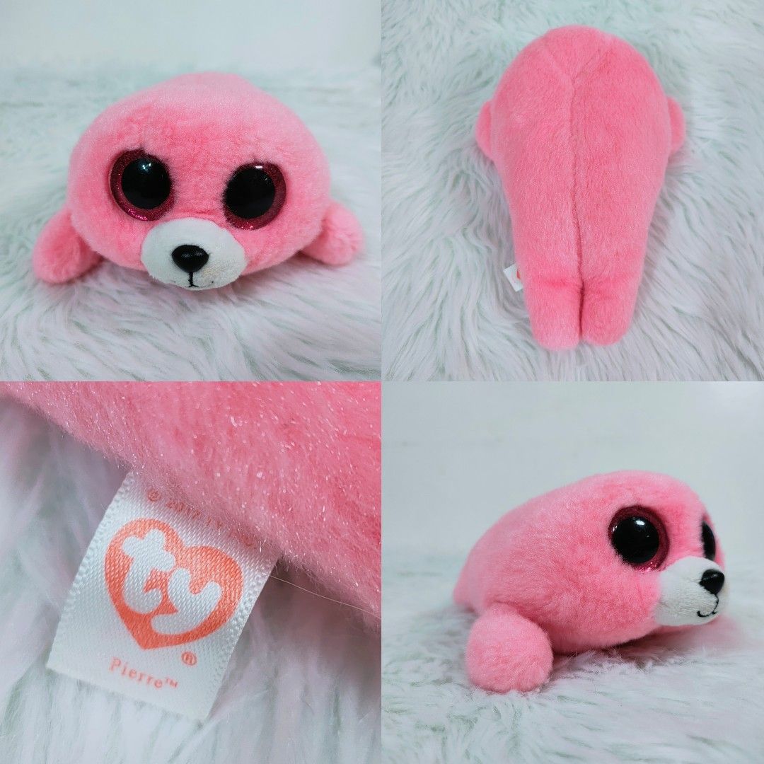 TY Pierre - Pink Seal Plush on Carousell
