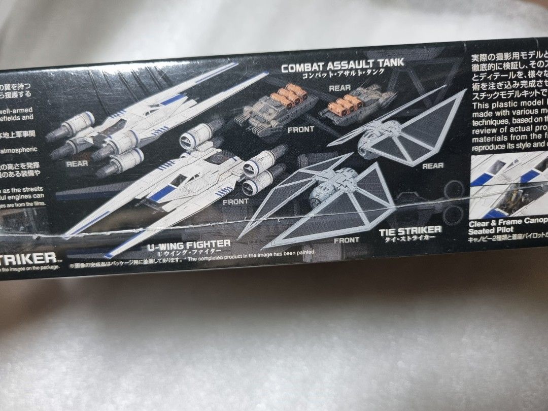 U Wing Fighter & Tie Striker 1/144 scale Plastic Model Kit Bandai Star ...