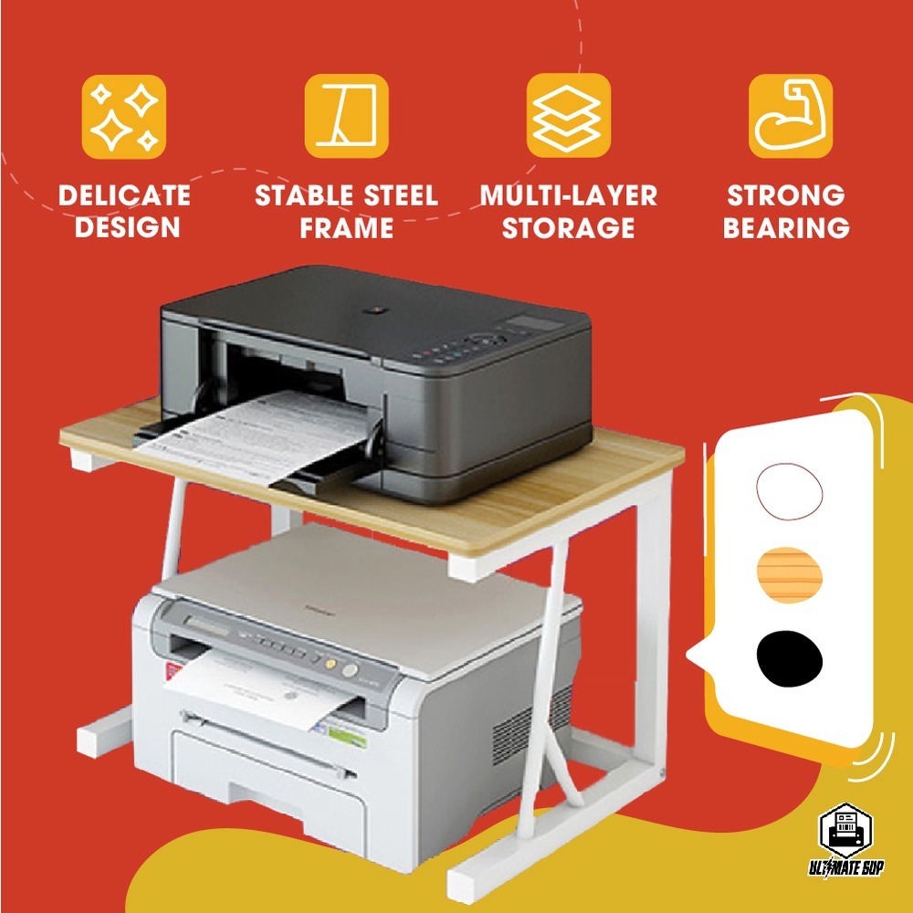 Ultimate Supply Printer Rack, Iron Rack With Double Layer Storage ...