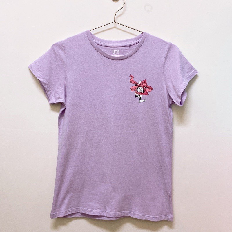 UT Uniqlo 150童裝 紫色米妮休閒上衣/短t 搬家出清。斷捨離, 她的時尚, 上衣, T恤在旋轉拍賣