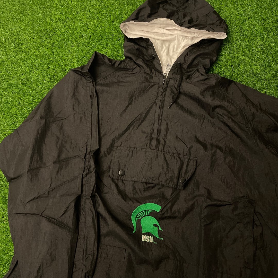 Vintage 90s Michigan State University Spartans Quarter Zip Kangaroo ...