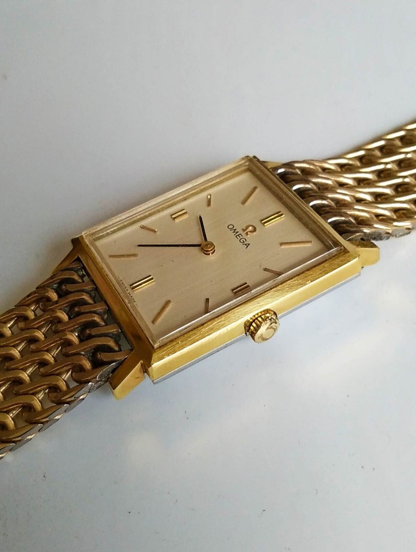 Vintage Omega Tank Mechanical Watch with Kreisler Bracelet Active on ...