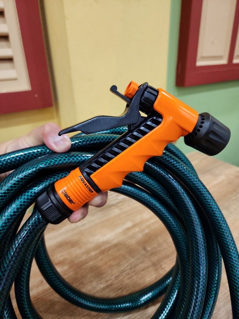 Watering hose with hose gun, Furniture & Home Living, Gardening, Hose ...