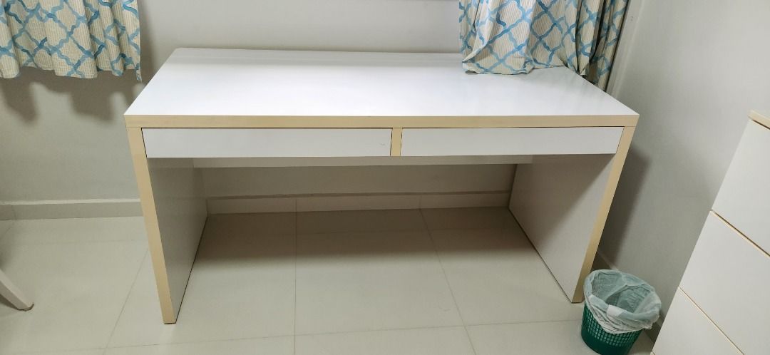 White Study Table, Furniture & Home Living, Furniture, Tables & Sets on ...