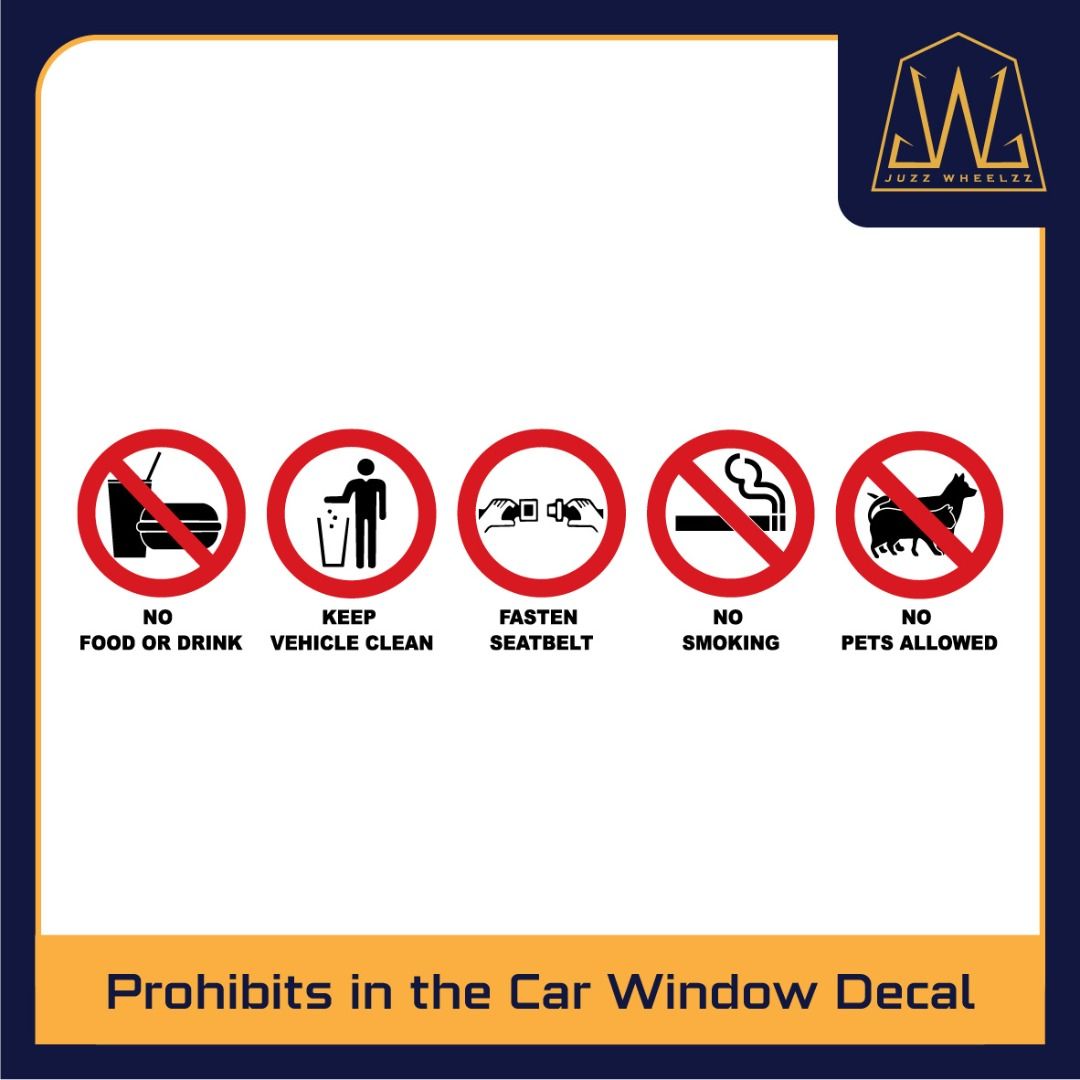 Window Decal Warning Labels for PHV, No Food and Drinks, No Littering ...