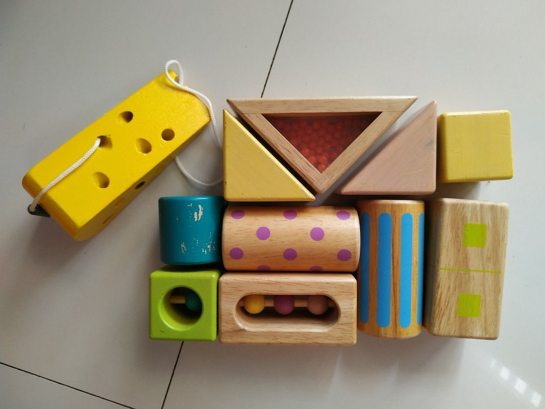 Wooden Rattle blocks on Carousell
