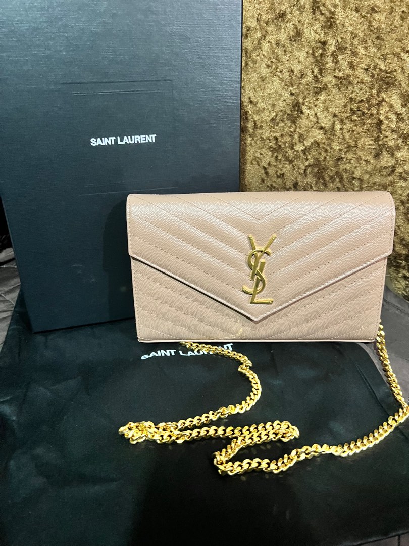 YSL Wallet on Chain WOC Used only Once, Luxury, Bags & Wallets on Carousell