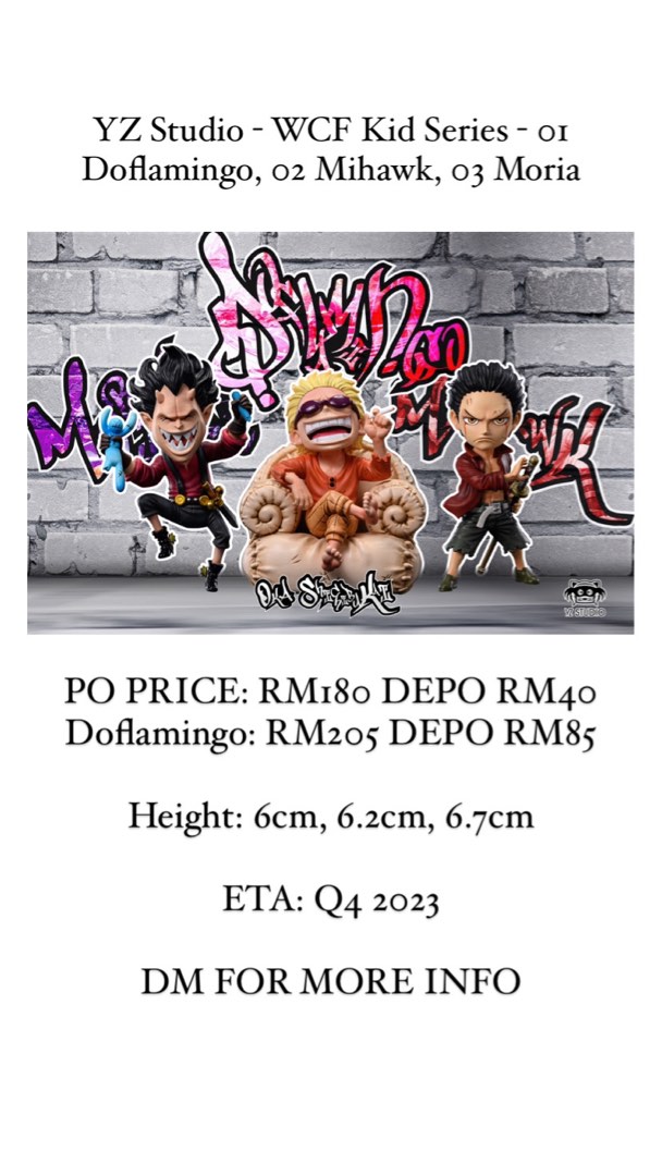 YZ Studio - WCF Kid Series - 01 Doflamingo, 02 Mihawk, 03 Moria, Hobbies & Toys, Toys & Games on ...