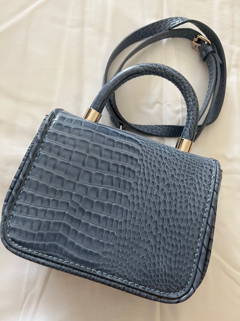 Zara Croc Mini Bag - Blue on Carousell