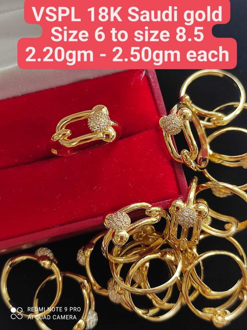 18K Saudi Gold hardware ring, Women's Fashion, Jewelry & Organizers, Rings on Carousell