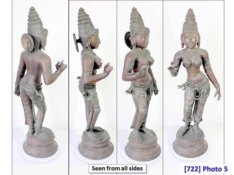 [722] Standing Devi Parvathi Bronze Statue, Hobbies & Toys, Memorabilia ...