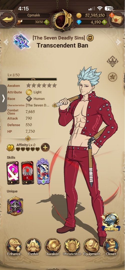 7DS Grand Cross Transcendent Ban 6/6 GODLY STARTER SEVEN DEADLY SINS ...