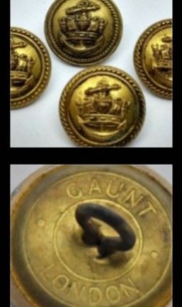 8 Vintage Merchant Navy Crown and Anchor Button Gaunt of London ...