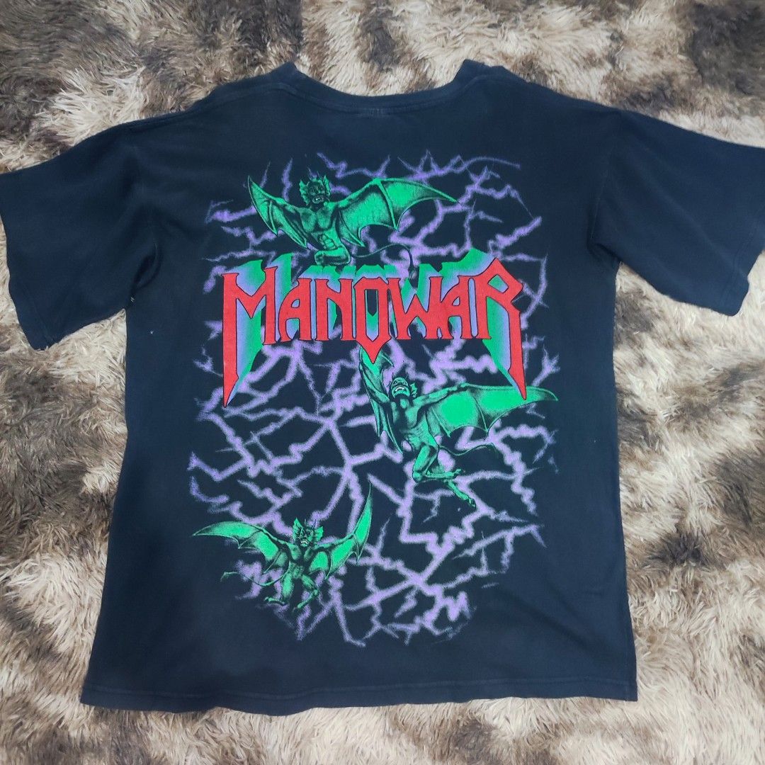 90s Manowar - American style (euro tag) - XL - 24.5x29 - Band tee ...