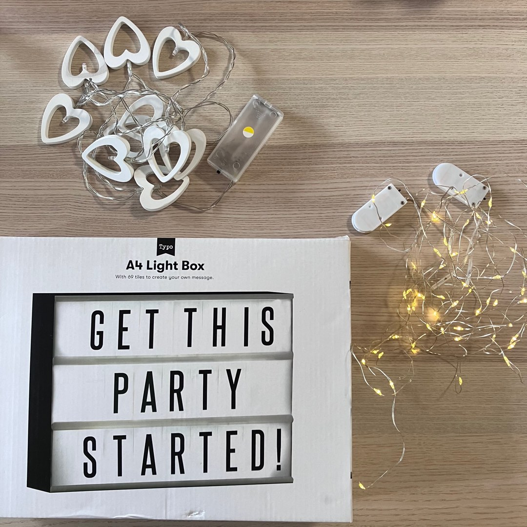 A4 light box from Typo and fairy lights, Furniture & Home Living, Home ...