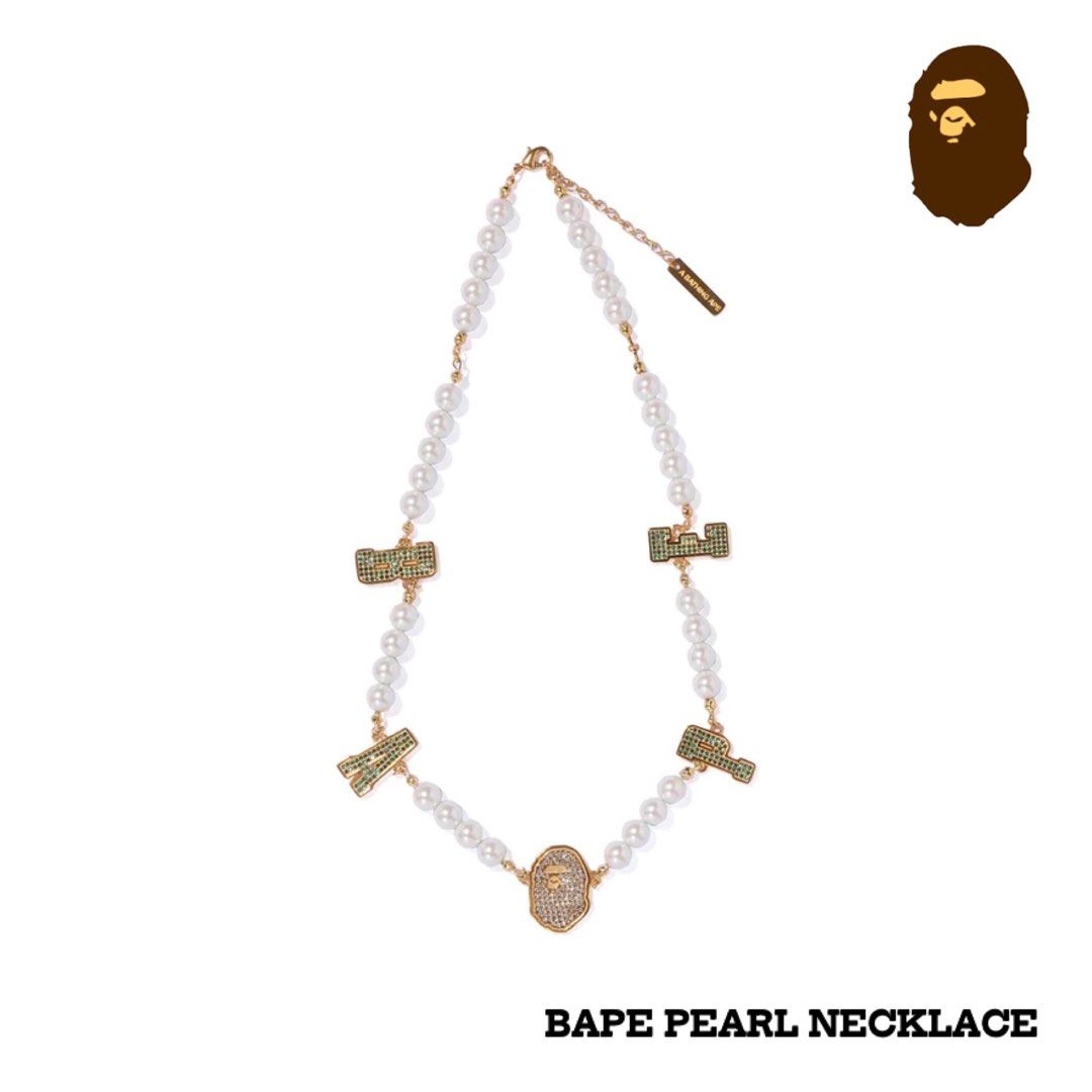 A BATHING APE BAPE PEARL NECKLACE 頸鏈, 預購 - Carousell