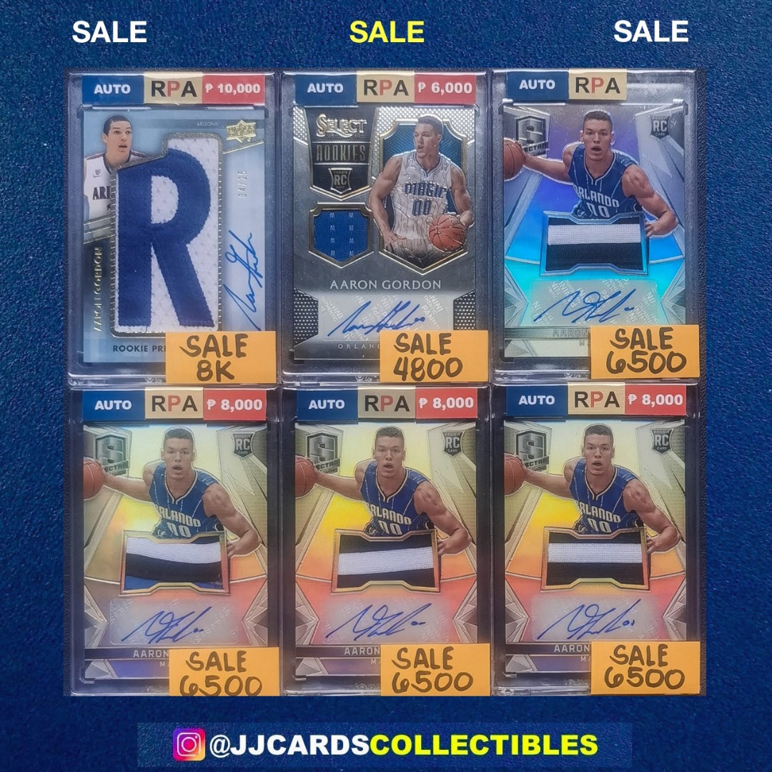 Aaron Gordon RPA Rookie Patch Autograph NBA Cards in Magnetic Case ...